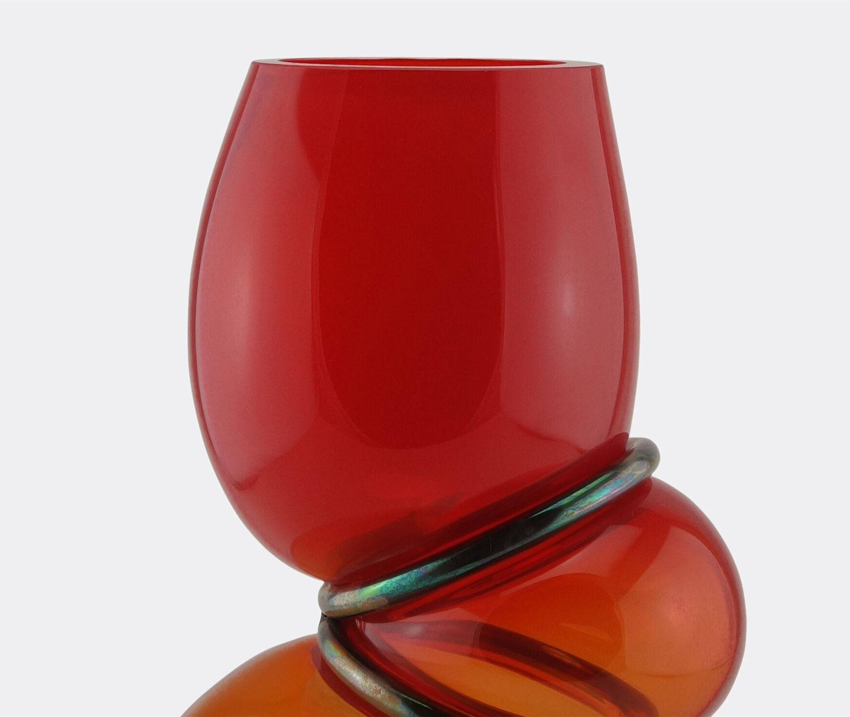 'Double Ring' vase, red by Vanessa Mitrani | Vases | FRANKBROS